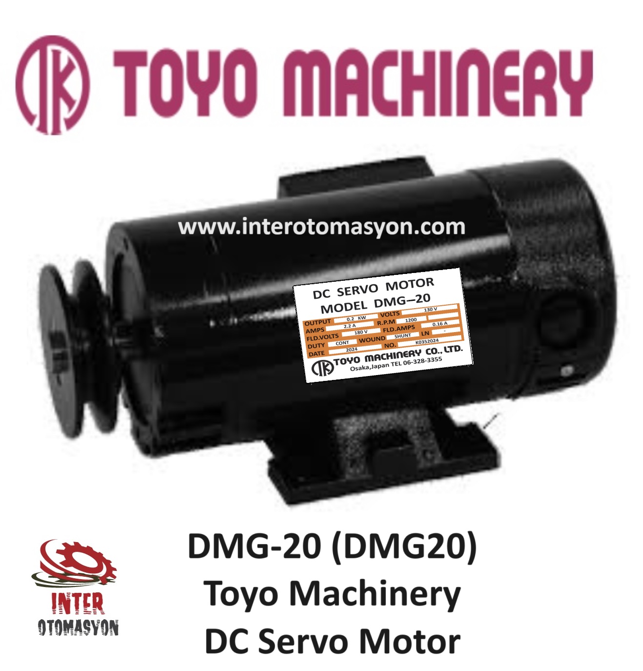 DMG-20 Toyo Machinery DC Servo Motor (DMG20) – Türkiye Distribütörü